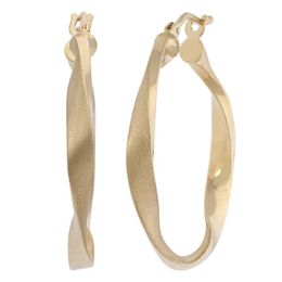 Firetti Damen Paar Creolen &raquo;Schmuck Geschenk Gold 585 Ohrschmuck Ohrringe gedrehte Optik&laquo; Gelbgold 585
