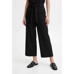 Only Damen Palazzohose "ONLNOVA LIFE CROP PALAZZO PANT AOP PTM", schwarz, Gr. S, unifarben, Web, Obermaterial: 100% Viskose, Hosen, Viskose, regular
