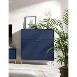 Home Affaire Sideboard &raquo;ROMILDA Kommode mit 4 T&uuml;ren, 6 F&auml;cher, B/T/H: 105/40,5/122 cm&laquo; Kommode mit goldenen Akzenten, 4 Einlegeb&ouml;den, viel Stauraum 