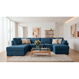 OTTO home Wohnlandschaft &raquo;Citry&laquo; Breite 309 cm, Chenille, Bettfunktion, Bettkasten, U-Form blau 100% polyester B/H/T: 309cm x 88cm x 224cm, Chenille, 