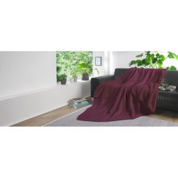 Kinzler Wohndecke &raquo;Demi Flausch&laquo; Uni Farben, mit Wendefunktion, Kuscheldecke, 150x200 cm lila Polyester B/L: 150cm x 200cm