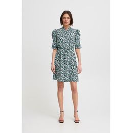 Ichi Kleid IXNINA Regular fit in Total Eclipse w. Blue Flowers | Gr.: 40