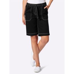 Classic Basics Damen Jeansbermudas, schwarz, Gr. 40, unifarben, 98% Baumwolle, 2% Elasthan, Jeans