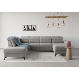 Sit & More sit&more Wohnlandschaft &raquo;Sinatra U-Form&laquo; optional mit Kopfteilverstellung und Armteilfunktion, Metallf&uuml;&szlig;e grau 100% Polyester B/H/T: 326cm x 85cm x 
