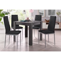 OTTO home Essgruppe 5 Stk. tlg. mit Tisch in schieferfarben, Breite 80 cm grau Einheitsgr&ouml;&szlig;e