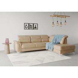 Sit & More sit&more Ecksofa &raquo;Sinatra L-Form&laquo; mit Ottomane, optional mit Kopfteilverstellung und Armteilfunktion braun 100% Polyester B/H/T: 251cm x 85cm x 220cm,
