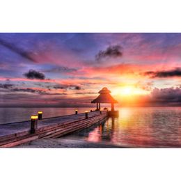 papermoon Fototapete &raquo;Maldives Sunset&laquo; glatt bunt Vlies B/L: 3,5m x 2,6m, Bahnen: 7 Stk.