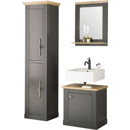 OTTO home Badm&ouml;bel-Set &raquo;WESTMINSTER, Bad im Landhausstil, 3-teiliges Badezimmer&laquo; 3 Stk. tlg. grau B/H/T: 130cmcm x 203cmcm x 46cmcm