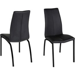 ACTONA GROUP Esszimmerstuhl &raquo;Alois&laquo; (Set) 4 Stk.mit einer sch&ouml;nen Silhouette in Lederoptik, hohe R&uuml;ckenlehne schwarz B/H/T: 44cm x 95cm x 57cm, 4 Stk.
