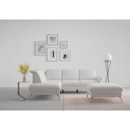 Sit & More sit&more Ecksofa &raquo;Fashion L-Form&laquo; wahlweise mit Kopfteilverstellung, Vorziehsitz, motorisch, Nickelf&uuml;&szlig;e silber B/H/T: 250cm x 84cm x 207cm, Soft clean