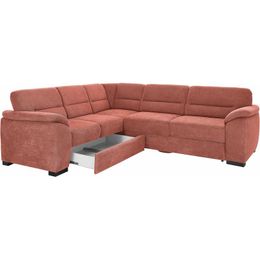 Sit & More sit&more Ecksofa &raquo;Montego L-Form, B: 255 cm&laquo; wahlweise mit Schlaffunktion und Schubkasten orange Luxus-Microfaser (90% Polyester, 10% Polyamid);