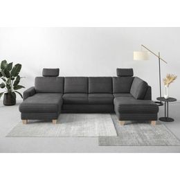 OTTO home Wohnlandschaft &raquo;Summer U-Form&laquo; mit oder ohne Schlaffunktion und Bettkasten, Cord-Bezug grau 100% Polyester B/H/T: 314cm x 91cm x 170cm, 