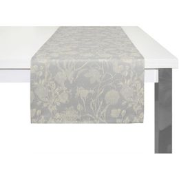 Adam Tischl&auml;ufer &raquo;Flower Cuv&eacute;e Light&laquo; grau Bio-Baumwolle B/L: 50cm x 150cm, eckig
