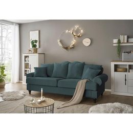 OTTO home 3,5-Sitzer &raquo;Westminster, Sofa im Landhausstil, Couch mit Zierkissen&laquo; Federkern-Polsterung, gedrechselter Fu&szlig;, hochwertiger Microfaserbezug 