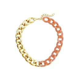Lascana Damen Lascana Panzerkette in bicolor, Collier, Gliederkette, Halsschmuck, Halskette bunt Kunstharz Kunststoff