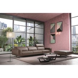 Egoitaliano 3-Sitzer &raquo;Gloria, super bequem, hochwertige Verarbeitung, edles Design, Megasofa&laquo; beidseitig verstellbare R&uuml;ckenelemente, mit Designmetallf&uuml;&szlig;en beige 