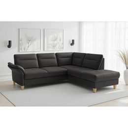 Sit & More sit&more Ecksofa &raquo;Pamela L-Form, Leder, B: 218 cm&laquo; optional Armteilverstellung, Schlaffunktion & Bettkasten grau B/H/T: 218cm x 90cm x 212cm, 