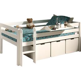 Vipack Spielbett &raquo;Pino, Kiefer massiv, mit Rolllattenrost, 3 Rollboxen, Made in Europe&laquo; B/H/T ca. 207,6x83x104,9cm, inkl. Leiter und Absturzschutz, wahlweise