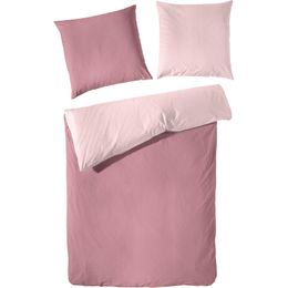 Primera Wendebettw&auml;sche &raquo;Kate&laquo; 3 Stk. mit Two-Tone-Optik, feines Grafik-Muster, ab Gr&ouml;&szlig;e 135x200 cm pink Flanell, Obermaterial: 100% Baumwolle B/L: 240cm x 