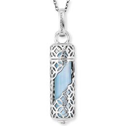 Engelsrufer Damen Kette mit Anh&auml;nger &raquo;POWERFUL STONE BLAUER ACHAT&laquo; mit Achat bunt M, Silber 925 (Sterlingsilber), L: 60