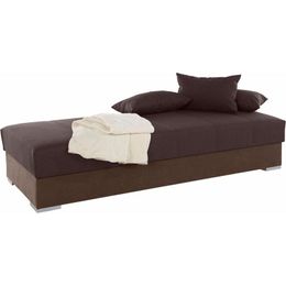 Hapo Polsterliege &raquo;Sam&laquo; mit Bettkasten braun Liegefl&auml;che B/L: 90cm x 200cm, H2 + H2, Bonnell-Federkernmatratze