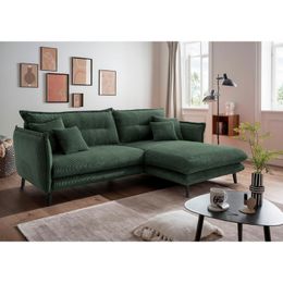 Home Affaire Ecksofa &raquo;Lazio modern und bequem, schmale Armlehnen, tolle Detailverarbeitung&laquo; zwei verschiedene Fu&szlig;farben w&auml;hlbar gr&uuml;n 93% Polyester, 7%