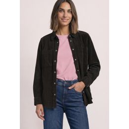 Street One Damen Langarmbluse, braun, Gr. 42, unifarben, Web, 100% Baumwolle, Blusen, aus reiner Baumwolle