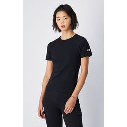 Champion Damen T-Shirt, schwarz, Gr. XS, Obermaterial: 100% Baumwolle, Shirts, aus Baumwolle, in den Gr&ouml;&szlig;en XS bis XXL