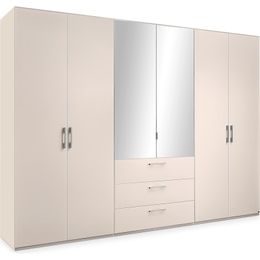 set one by Musterring Dreht&uuml;renschrank &raquo;Henderson&laquo; mit Spiegel und 3 Schubladen, inkl. Fachb&ouml;den und Kleiderstangen beige Holzwerkstoff B/H/T: 301cm x