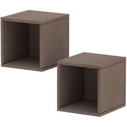 Home Affaire Wandregal &raquo;Infinity&laquo; Set, 2 kleine W&uuml;rfelregale, 2 Stk. tlg. W&uuml;rfelregal 2er-Set, Breite 28 cm, H&ouml;he 29 cm braun Holzwerkstoff B/H/T: 
