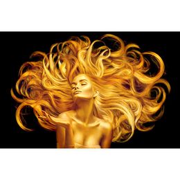 papermoon Fototapete &raquo;GOLDENE FRAU PORTRAIT&laquo; bunt Vlies B/L: 3m x 2,23m, Bahnen: 6 Stk.