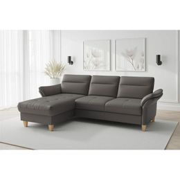 Sit & More sit&more Ecksofa &raquo;Pamela L-Form, Leder, B: 218 und 230 cm&laquo; optional Armteilverstellung, Schlaffunktion & Bettkasten B/H/T: 230cm x 90cm x 164cm, 