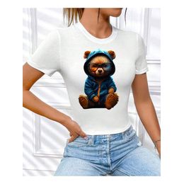 RMK T-Shirt Teddy Chill WEISS-Blau | Gr.: L