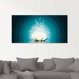 Artland Glasbild &raquo;Magie der Lotus-Blume&laquo; Blumen 1 Stk. tlg. blau B/H/T: 20cm x 20cm, Glasbild Blumen, 1 Stk.