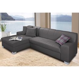 Home Affaire Ecksofa &raquo;Anzio, elegant und gem&uuml;tlich, Breite 239cm, L-Form&laquo; wahlweise mit Bettfunktion braun B/H/T: 239cm x 75cm x 82cm, Kunstleder 