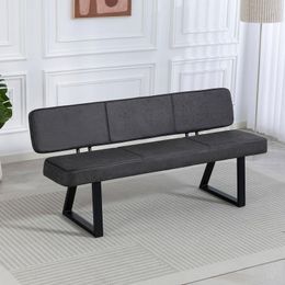 Duo Collection Sitzbank &raquo;Tara Bank mit R&uuml;ckenlehne&laquo; Hochwertiger Mikrofaserbezug, mit Federkern, bis 260 kg belastbar grau Stoff B/H/T: 180cm x 83cm x 59cm, 