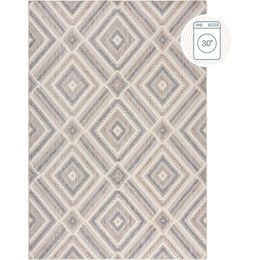 FLAIR RUGS Teppich &raquo;Beckett&laquo; rechteckig 4 mm H&ouml;he Waschbarer Geometrischer Teppich, Wohnzimmer, Schlafzimmer, Esszimmer beige Wolle B : 78cm 1 Stk., 