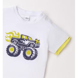 IDO Jungen T-Shirt "BABY BOY SUMMER T-SHIRT", wei&szlig;, Gr. 122, 100% Baumwolle, Shirts