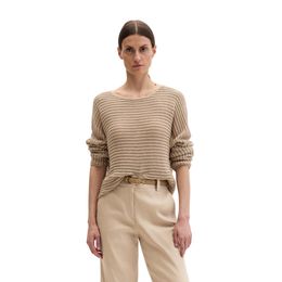Marc O'Polo MARC O'POLO Damen Strickpullover "aus Bio-Baumwolle-Leinen-Mix", beige, Gr. XL, unifarben, Obermaterial: 90% Baumwolle, 10% Leinen, Pullover
