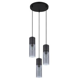 Globo LIGHTING Pendelleuchte &raquo;ANNIKA&laquo; E27 1 Stk. H&ouml;he k&uuml;rzbar, Glas, Essbereich, Wohnzimmer schwarz 1 Stk.