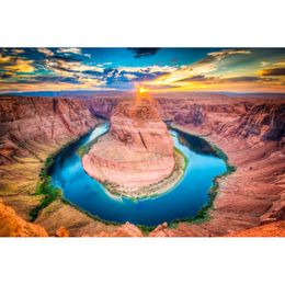 papermoon Fototapete &raquo;Horseshoe Bend&laquo; glatt bunt Vlies B/L: 1,5m x 1,11m, Bahnen: 7 Stk.
