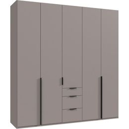 wimex Dreht&uuml;renschrank &raquo;Mugano&laquo; mit langen oder kurzen Griffen aus Metall, in vielen Breiten, 208 oder 236 cm hoch, Made in Germany Holzwerkstoff Saharagrau