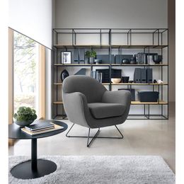 Trendmanufaktur Sessel &raquo;Evora, Loungesessel, Designsessel&laquo; in zeitlosem Stil mit modernem Metallgestell grau 92% Polyester, 8% Nylon Struktur fein, B/