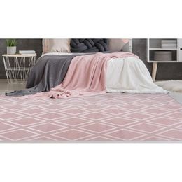 Arte Espina L&auml;ufer &raquo;Monroe 200&laquo; rechteckig 7 mm H&ouml;he besonders weich durch Microfaser rosa Kunstfaser B : 80cm 1 Stk., 7mm, L: 300cm