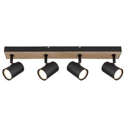 Globo LIGHTING Deckenspot &raquo;ROBBY&laquo; GU10 1 Stk. Strahler Schwarz/MDF Holzoptik, beweglich, GU10 35W schwarz 4, &Oslash; 5,5cm H: 13,5cm, 1 Stk.