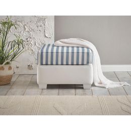 Home Affaire Hocker &raquo;CALIFORNIA&laquo; maritimer Landhausstil, Hocker in 2 Gr&ouml;&szlig;en, Holzf&uuml;&szlig;e Wei&szlig; lackiert beige 100% PES B/H/T: 80cm x 43cm x 80cm, 