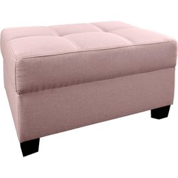 DOMO collection Polsterhocker &raquo;Florentina&laquo; rosa Struktur fein (100% Polyester);Luxus-Microfaser (100% Polyester);Luxus-Microfaser in Chenille-Optik (