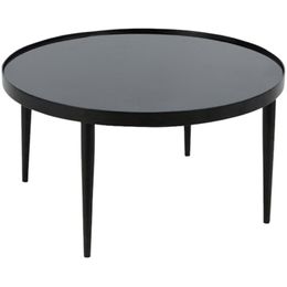 Hela Couchtisch &raquo;RON&laquo; Couchtisch rund; Glasplatte Schwarz; Vierfu&szlig;gestell schwarz B/H/T: 80cm x 40cm x 80cm