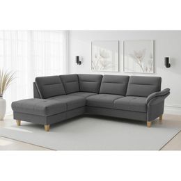 Sit & More sit&more Ecksofa &raquo;Pamela, B: 218 cm, L-Form, wahlweise mit Schlaffunktion und Bettkasten&laquo; mit Federkern grau 95% Polyester 5% Polyamid B/H/T: 218cm x 