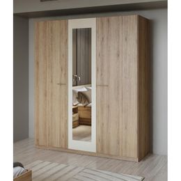 Home Affaire Kleiderschrank &raquo;Bitry, W&auml;scheschrank incl. kompletter Innenausstattung&laquo; Kleiderschrank, verstellbare Einlegeb&ouml;den 22 mm stark, Spiegelt&uuml;r